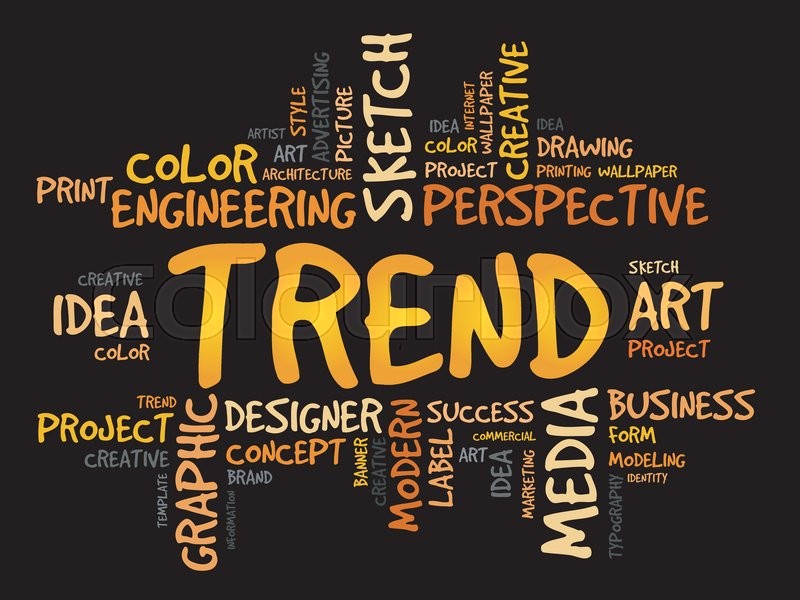 TREND word cloud, business concept | Stock vector | Colourbox