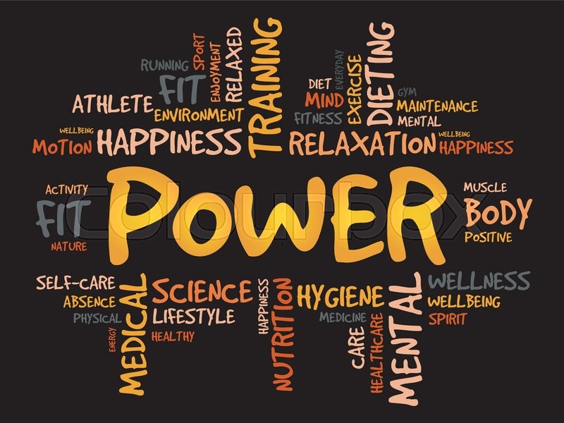 POWER word cloud, fitness, sport, ... | Stock vector | Colourbox