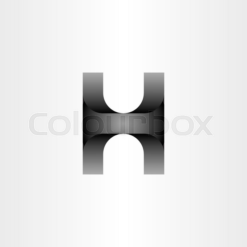 Letter h 3d effect black vector icon ... | Stock vector | Colourbox