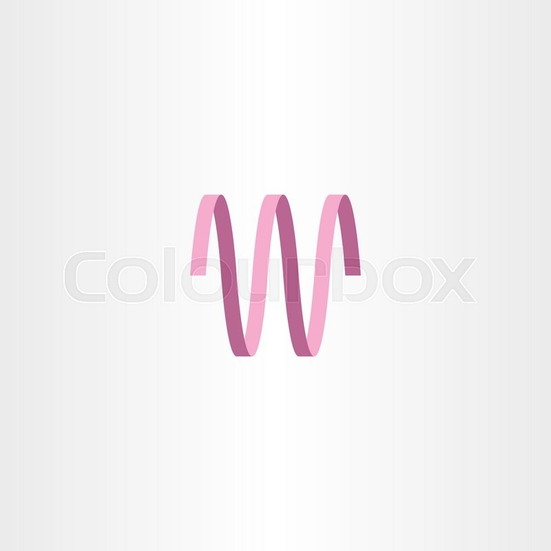 Letter w ribbon logo pink icon vector ... | Stock vector | Colourbox