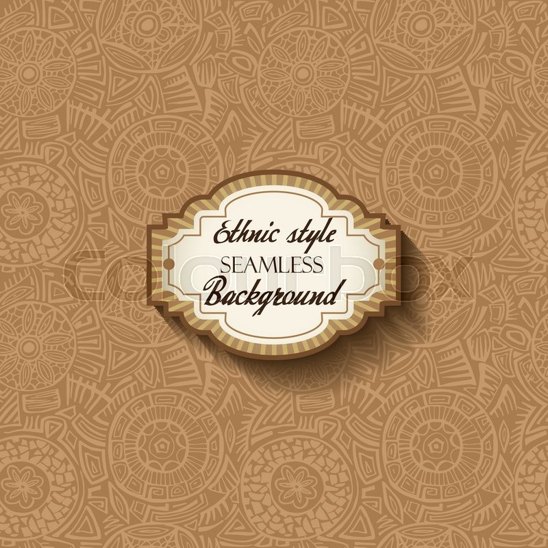 Ethnic style seamless background with ... | Stock vector | Colourbox