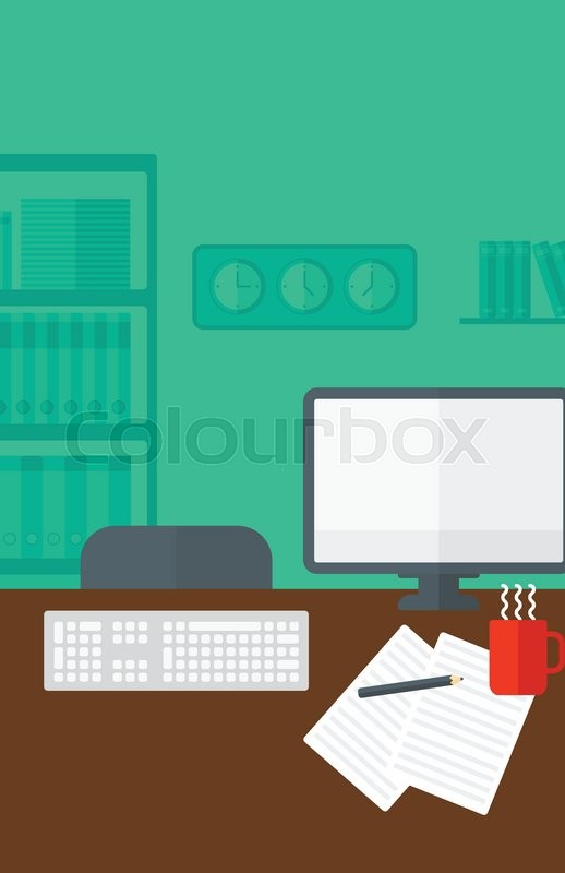 Background of office workspace with ... | Stock vector | Colourbox