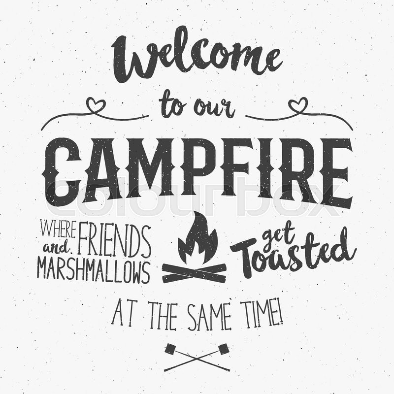 Vintage Campfire Illustration