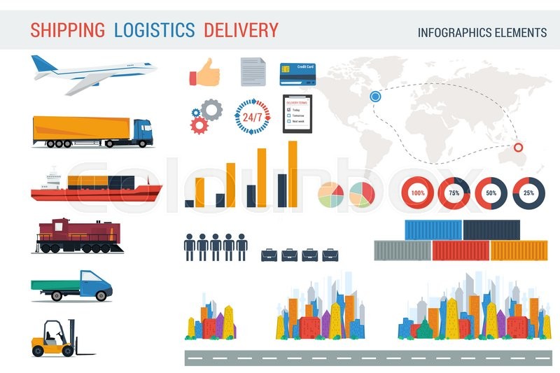 Logistic elements for infographic. ... | Stock vector | Colourbox