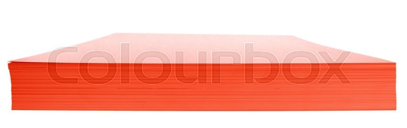 Stack of red paper sheets isolated on ... | Stock image | Colourbox