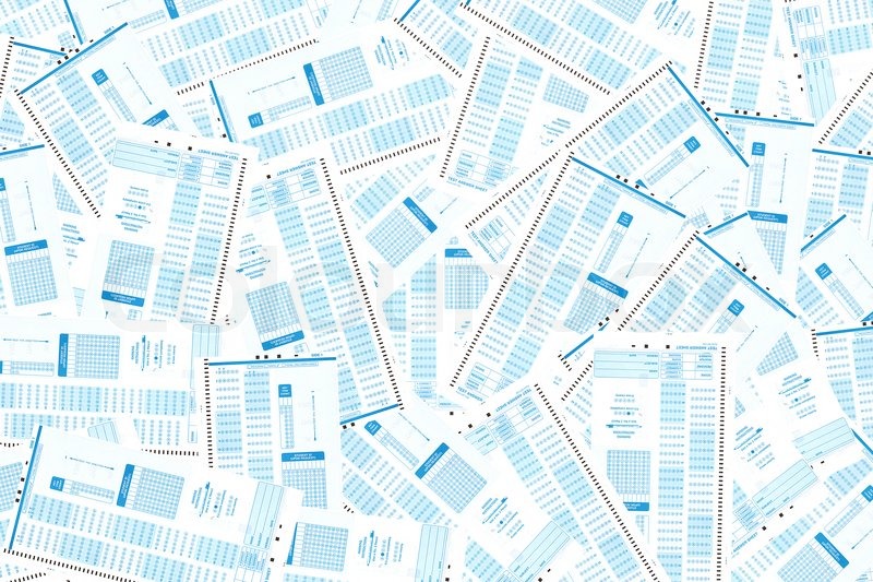 Many scantron tests serving as a ... | Stock image | Colourbox