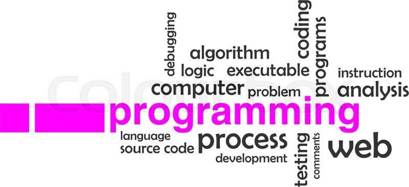 A word cloud of programming related ... | Stock vector | Colourbox