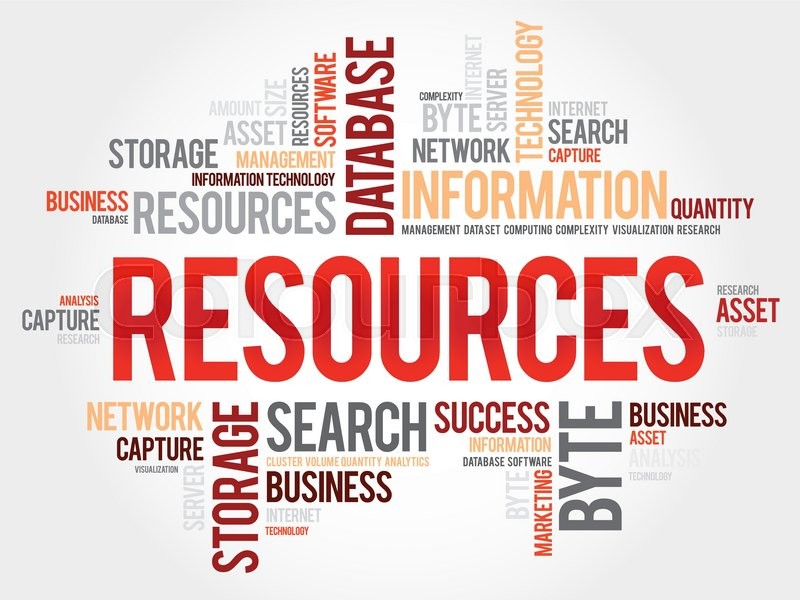Resources word cloud, business concept | Stock vector | Colourbox