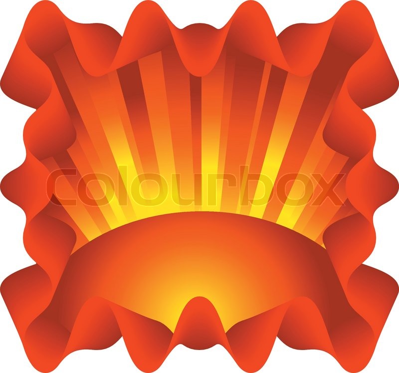 Wavy ribbon with shining on white ... | Stock vector | Colourbox