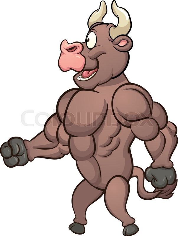 Cartoon bull ready for posing. Vector ... | Stock vector | Colourbox