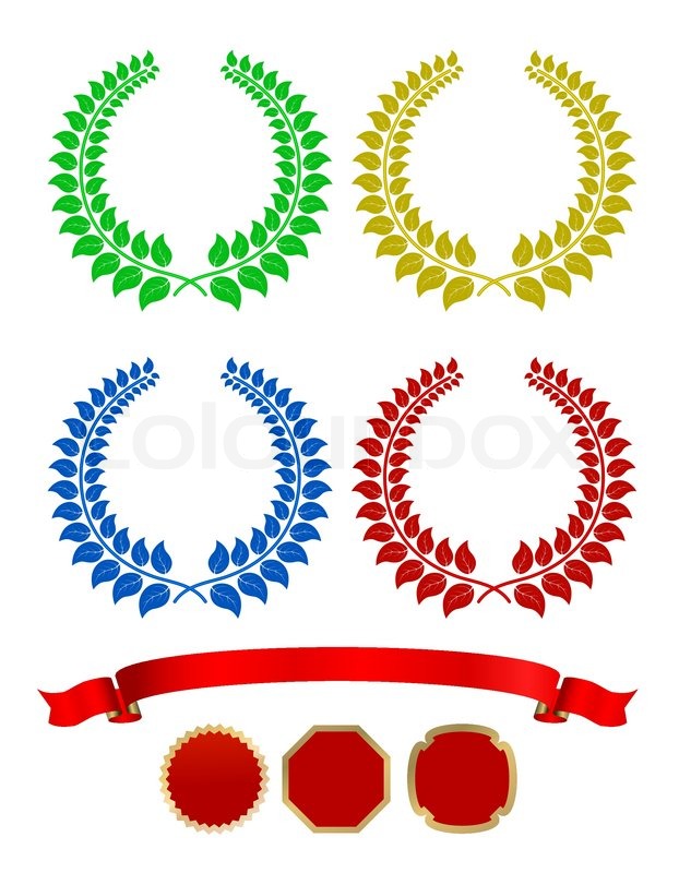 Vector laurel wreath with banners | Stock Vector | Colourbox