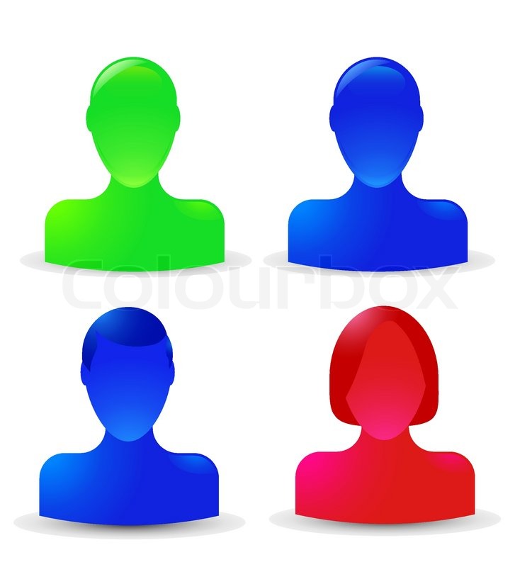 Vector colored user icons - man and ... | Stock vector | Colourbox
