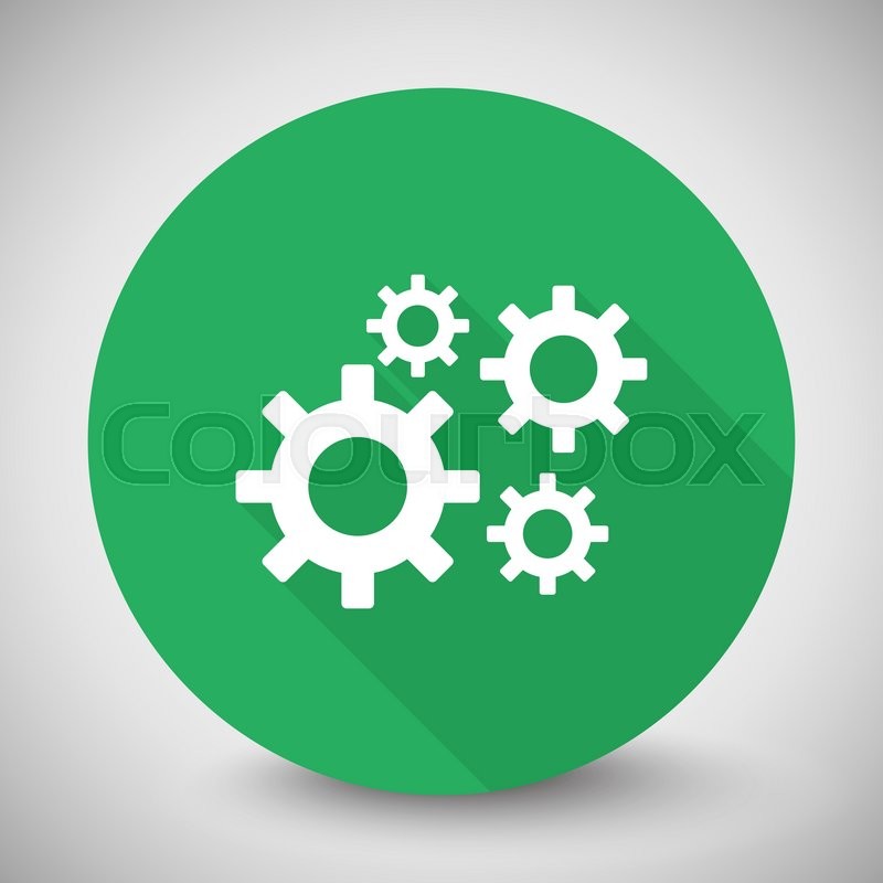 White Process icon with long shadow on ... | Stock vector | Colourbox