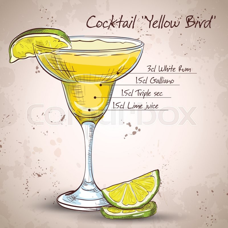 Yellow Bird is a cocktail that ... | Stock vector | Colourbox