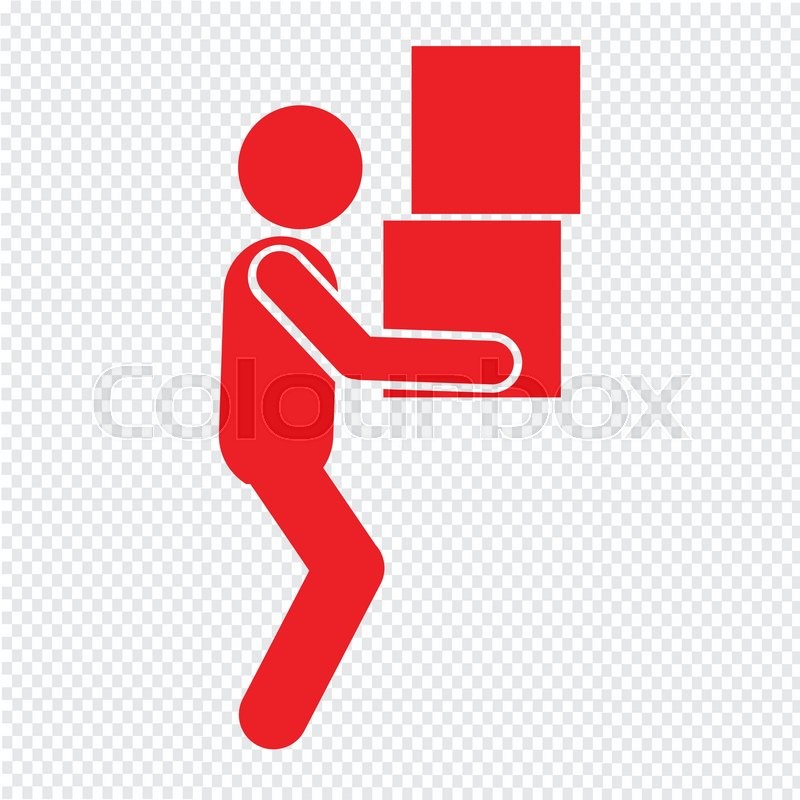 Man Moving Box Pictogram Icon ... | Stock vector | Colourbox