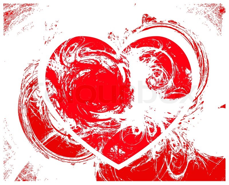 Vektor grunge røde hjerte baggrund | Stock vektor | Colourbox