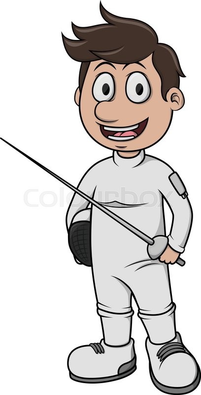 Fencing sport - Cartoon Illustration | Stock vector | Colourbox