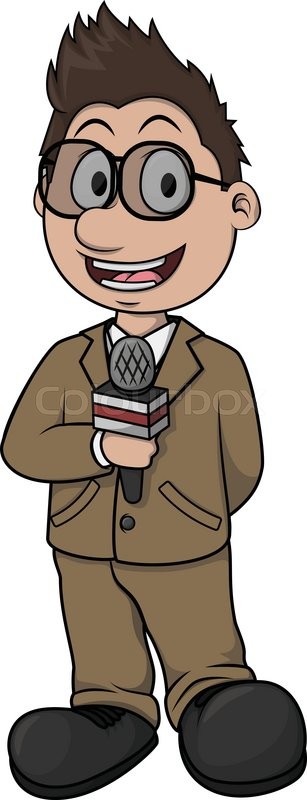 Reporter man cartoon design | Stock vector | Colourbox