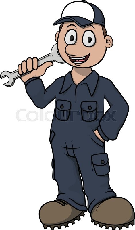 Mechanic boy cartoon illustration ... | Stock vector | Colourbox