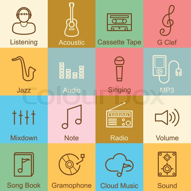 Music outline design, vector ... | Stock vector | Colourbox