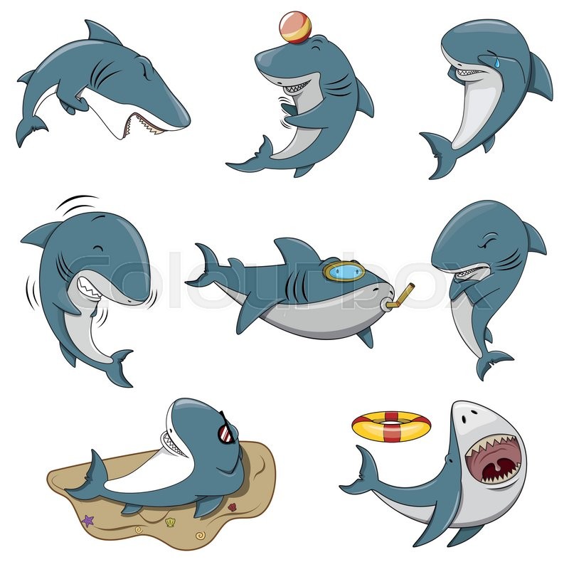 Shark Character set collection | Stock vector | Colourbox
