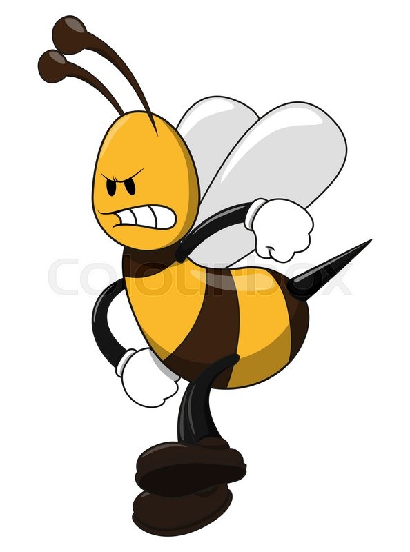 Angry Bumble Bee Vector