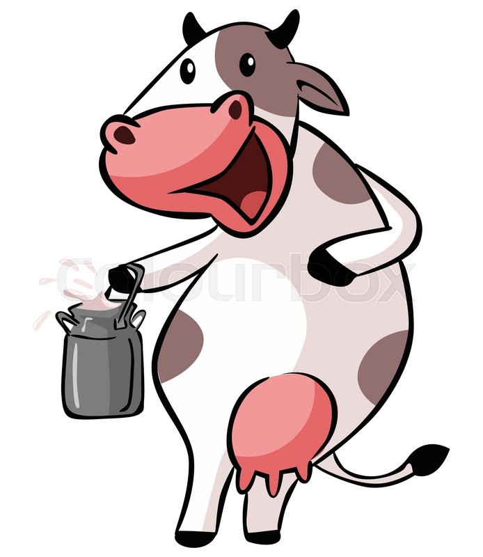 Happy cow stand | Stock vector | Colourbox