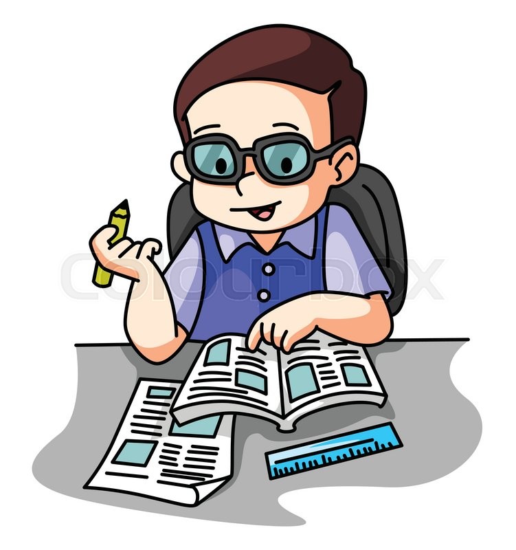 Boy Learning Exercise from School | Stock vector | Colourbox