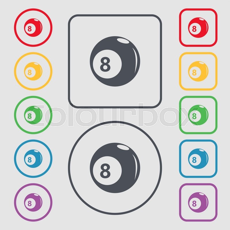 Billiards icon sign. symbol on the ... | Stock vector | Colourbox