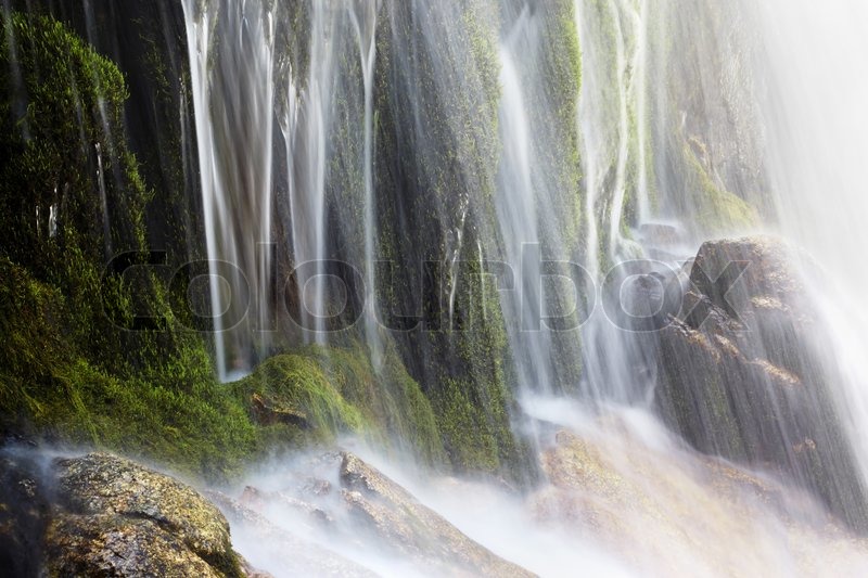 Waterfall close-up for wallpaper or ... | Stock image | Colourbox