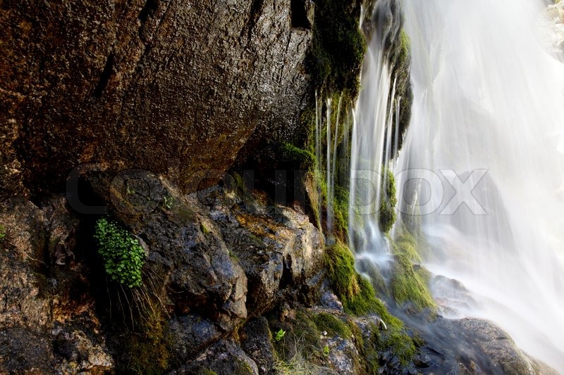 Waterfall close-up for wallpaper or ... | Stock image | Colourbox
