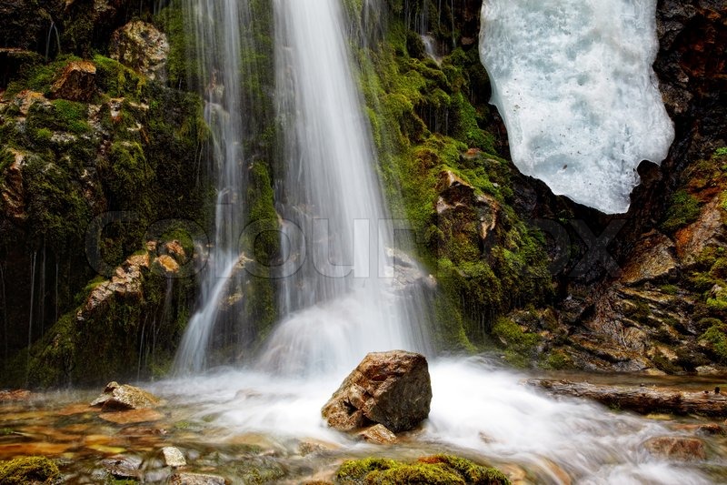 Waterfall close-up for wallpaper or ... | Stock image | Colourbox
