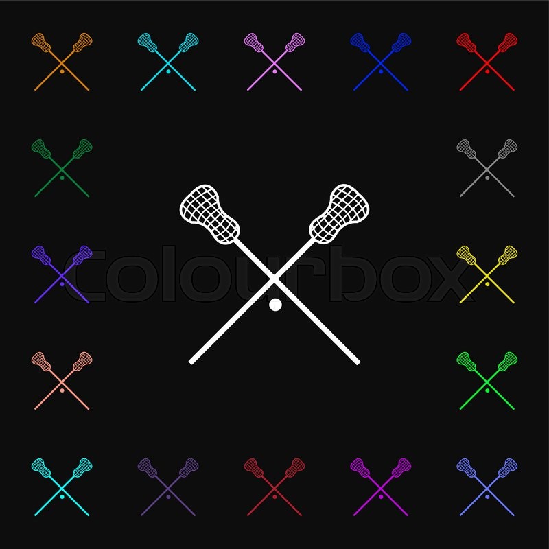 White Lacrosse Sticks Crossed
