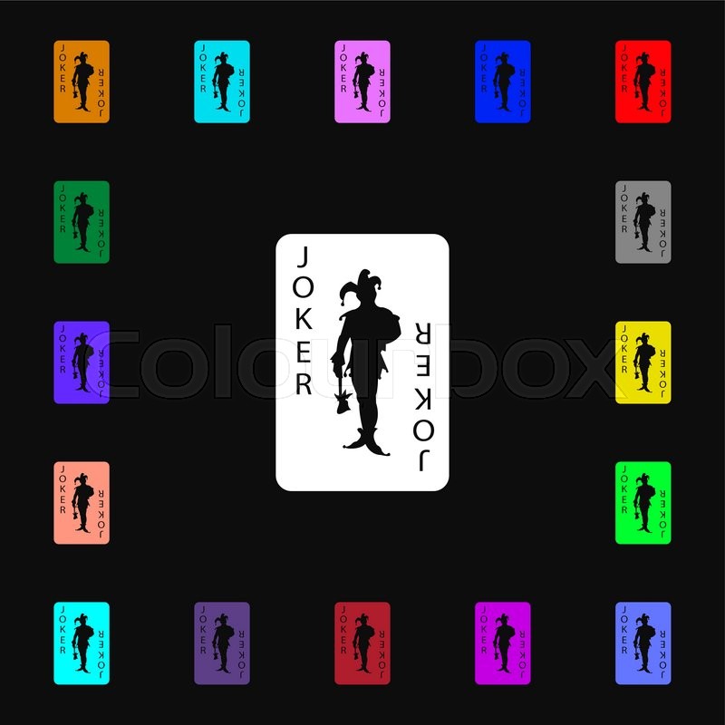 Single playing cards, Joker icon sign. ... | Stock vector | Colourbox
