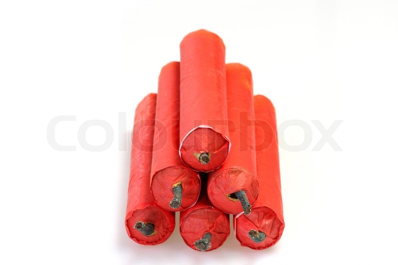 Red Firecrackers on bright background | Stock image | Colourbox