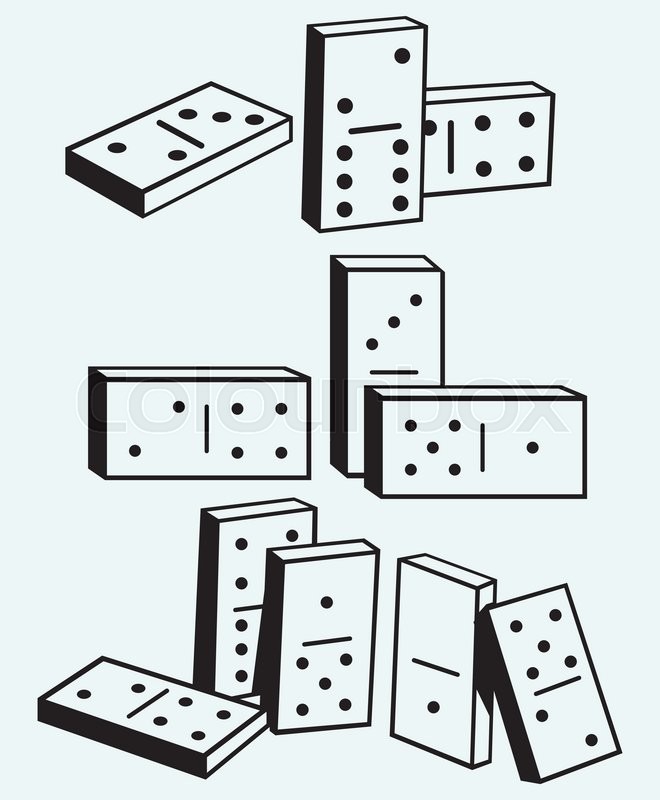 Dominoes set isolated on blue ... | Stock vector | Colourbox