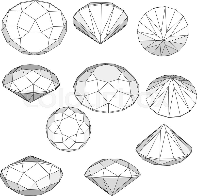 Vector set of diamond design elements ... | Stock vector | Colourbox