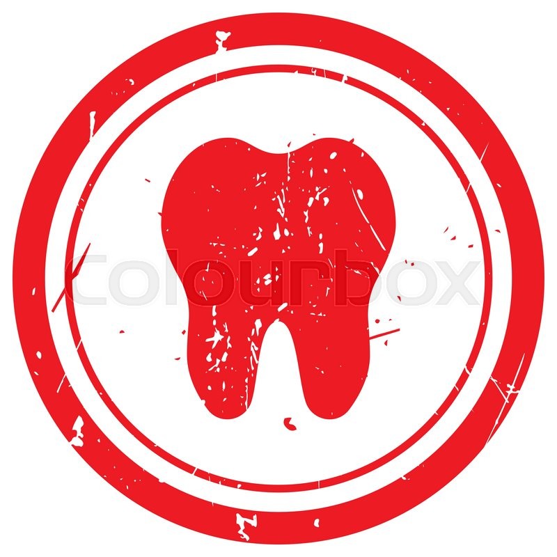 Red Tooth rubber stamp | Stock vector | Colourbox