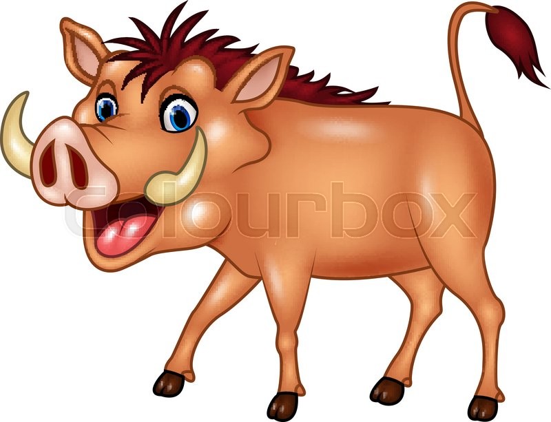 Vector illustration of Cartoon warthog ... | Stock vector | Colourbox