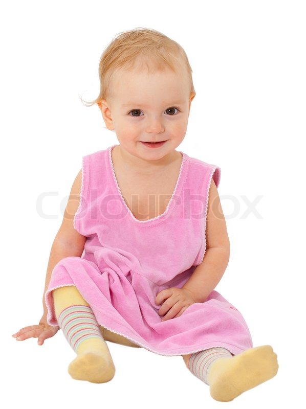 Adorable ein Jahr altes Baby sitzen und ... | Stock Bild | Colourbox