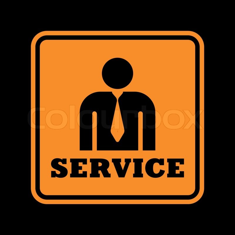 Orange service icon isolated on black ... | Stock vector | Colourbox