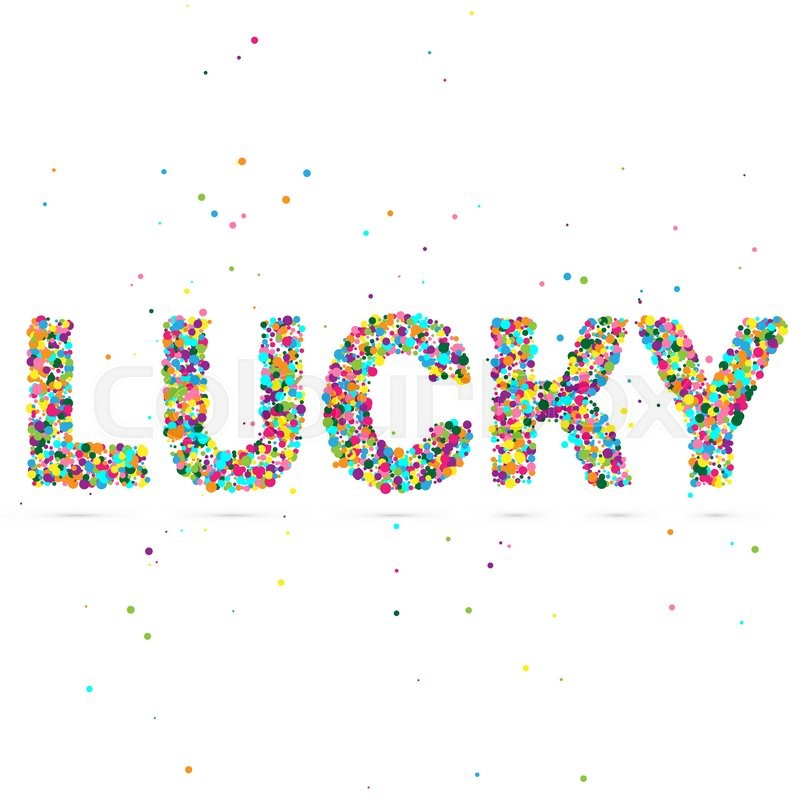 Lucky word consisting of colored ... | Stock vector | Colourbox