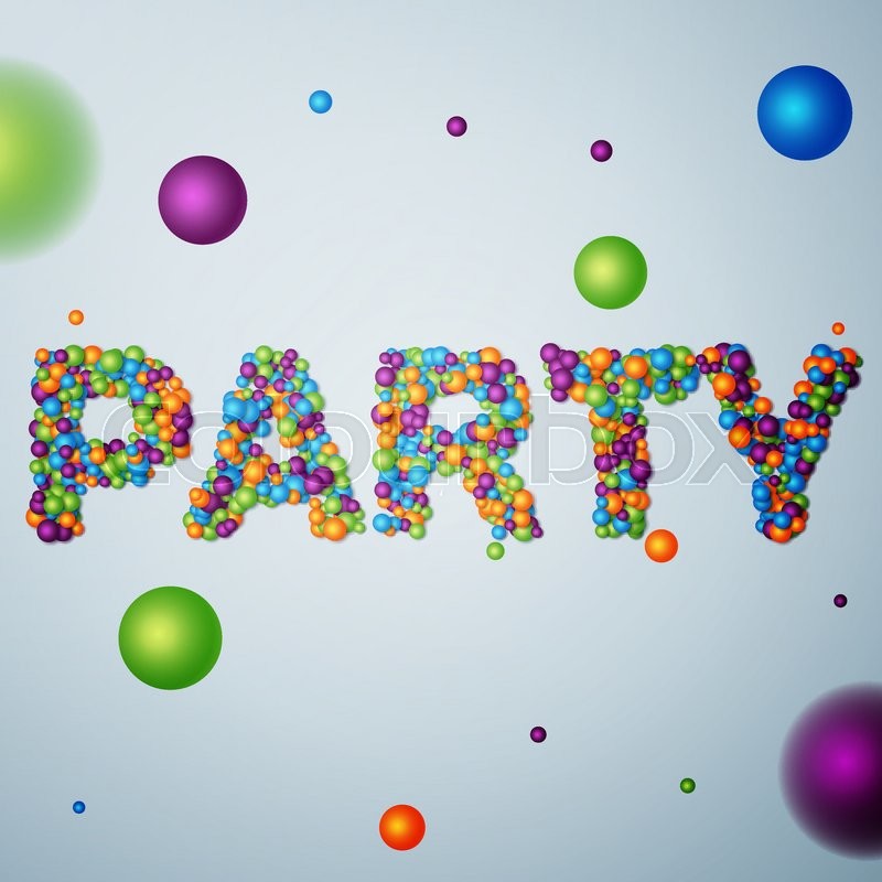 Party word consisting of colored 3d ... | Stock vector | Colourbox