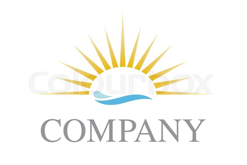Company logo template with sun and ... | Stock vector | Colourbox