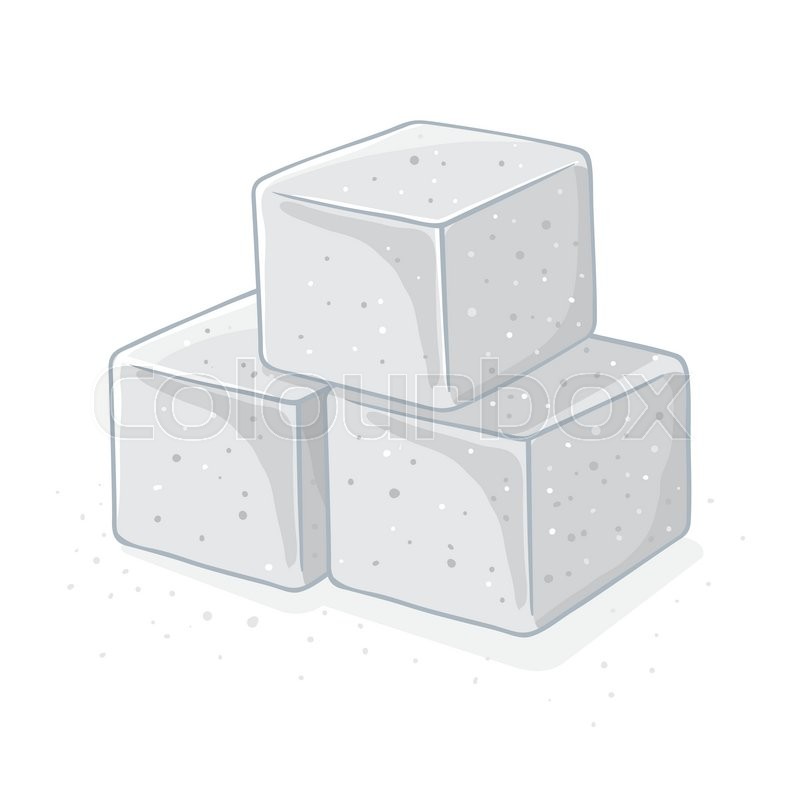 Three blocks or cubes of sea salt, ... | Stock vector | Colourbox