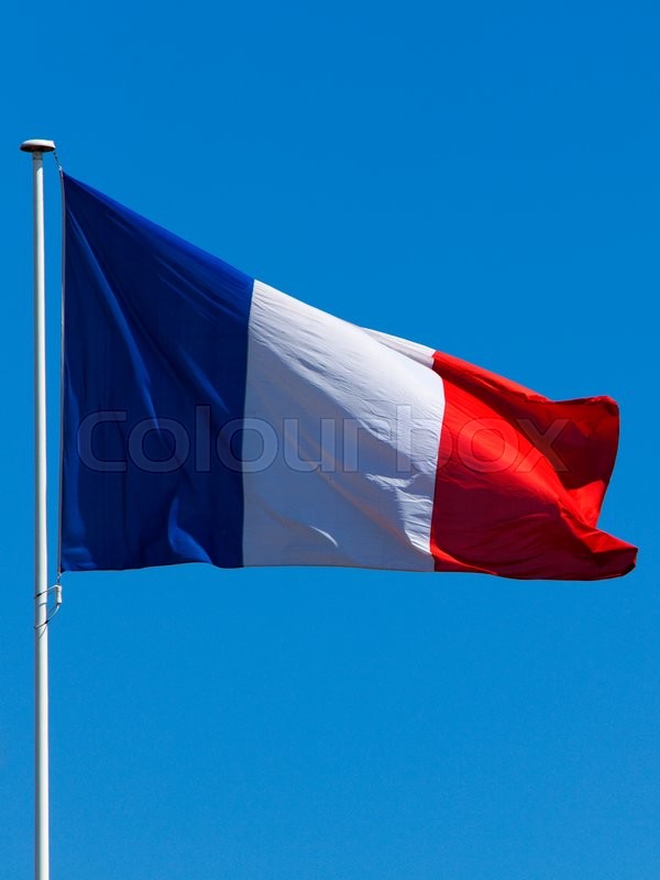 The french flag on a flagpole | Stock image | Colourbox