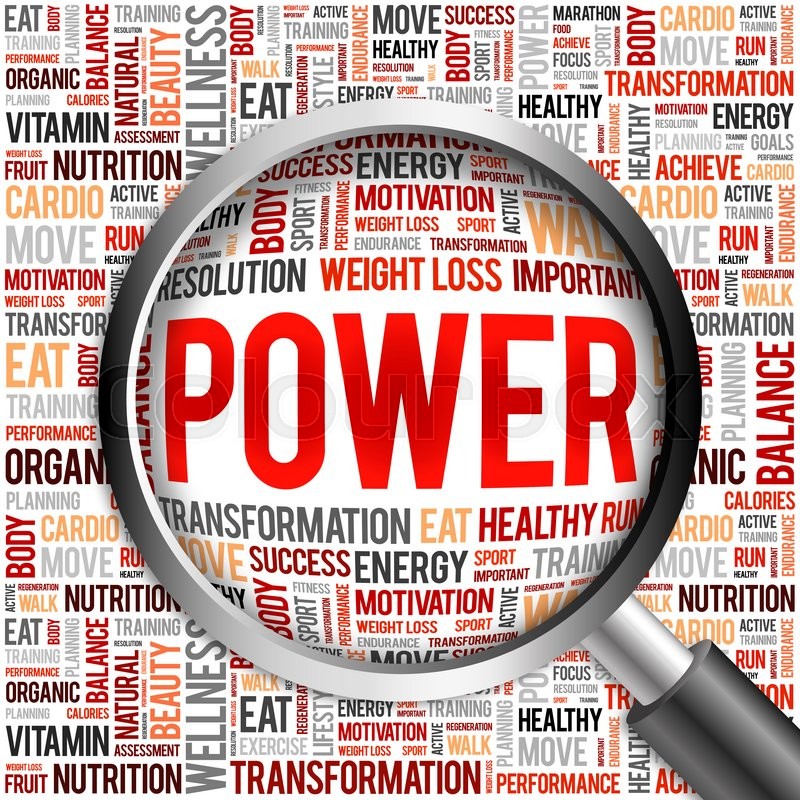 POWER word cloud with magnifying glass, ... | Stock image | Colourbox