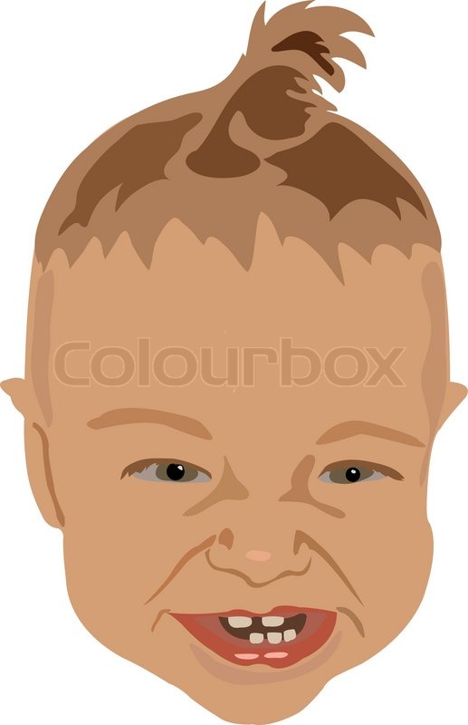 Cute laughing baby head vector illustration isolated | Stock Vector ...