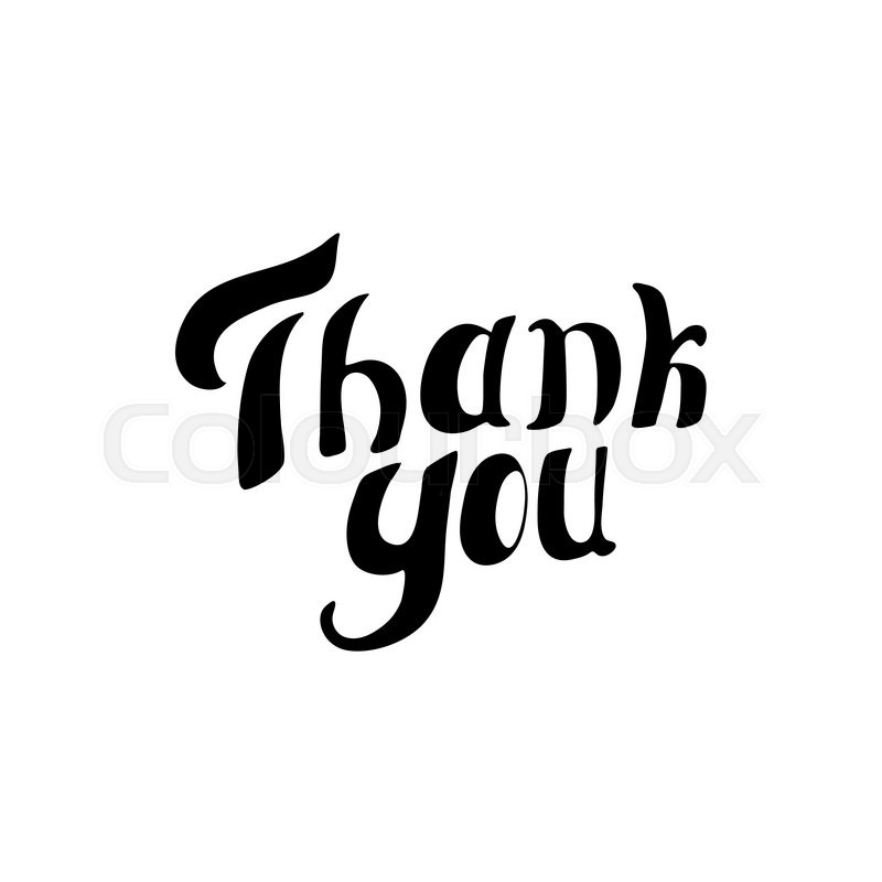 Thank You Card Hand Drawn Lettering Stock Vector Colourbox