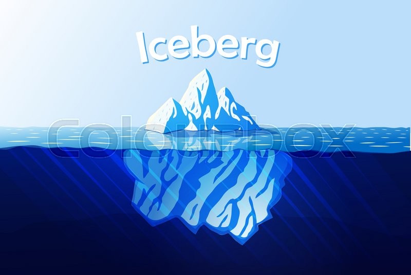 Cartoon illustration with iceberg in ... | Stock vector | Colourbox